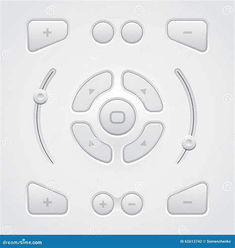 Light Ui Controls Web Design Software Elements Stock Vector