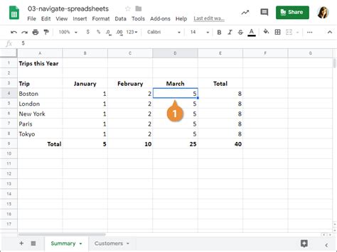 Navigate Spreadsheets CustomGuide