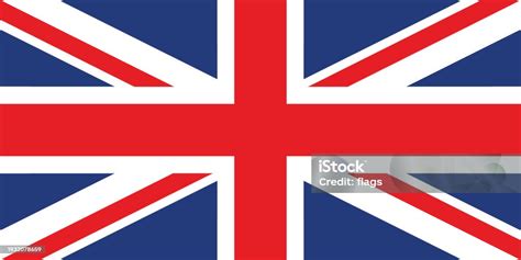 영국 국기 플래그 아이콘입니다 표준 색상 표준 크기 직사각형 플래그입니다 컴퓨터 일러스트레이션 디지털 일러스트레이션 벡터 일러스트 레이 션입니다 0명에 대한 스톡 벡터 아트