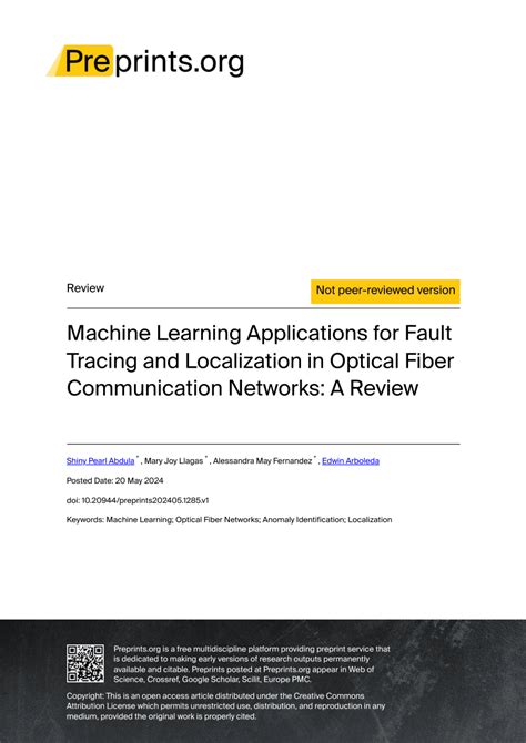 pdf machine learning applications for fault tracing and localization