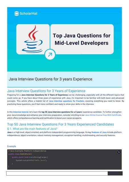 java interview questions pdf by scholarhat pdf