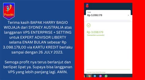 Terima Kasih BAPAK HARRY BAGIO WIDJAJA Dari SYDNEY AUSTRALIA Atas