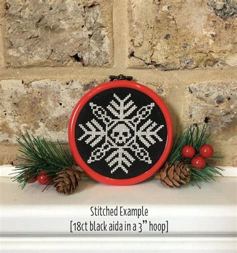 Small Spooky Skull Snowflake Cross Stitch Pattern Etsy Canada