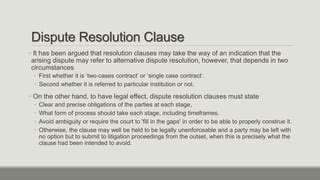 Dispute Resolution Clause Overview PPT