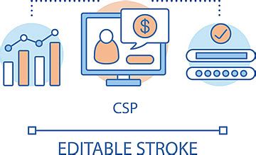 Csp Icon For Online Financial Services Editable Stroke Vector Web General Consultant PNG And