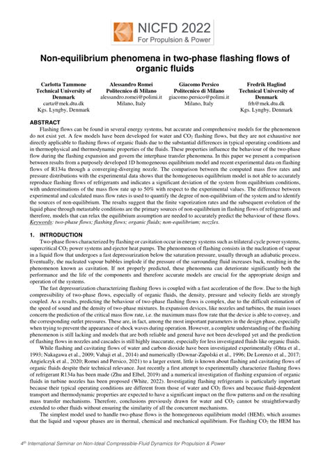 Pdf Non Equilibrium Phenomena In Two Phase Flashing Flows Of Organic