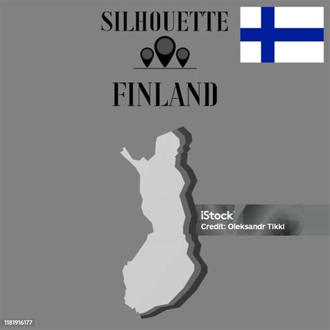 유럽 핀란드 개요 세계지도 윤곽 실루엣 벡터 일러스트 레이션 배경에 고립 된 창조적 인 디자인 국가 플래그 개체 요소 국가 설정에서 기호 가정 생활에 대한 스톡 벡터 아트