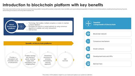 Introduction To Blockchain Platform With Key Benefits Ultimate Handbook