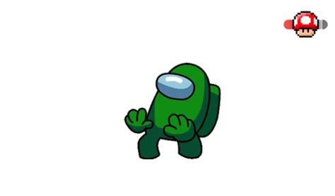 Among Us Green Character Scared