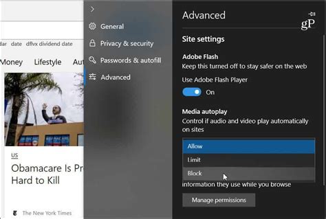 How To Stop Autoplay Video And Audio In Microsoft Edge