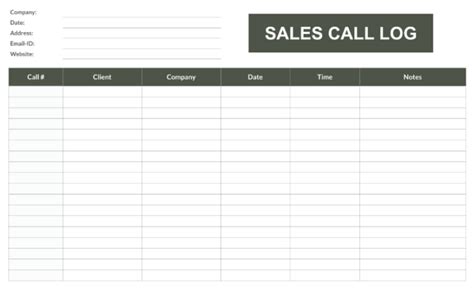 Free Call Log Templates In Excel ClickUp