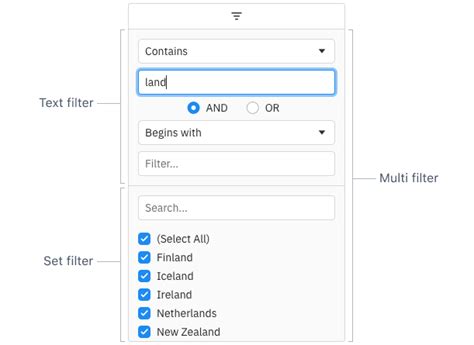 Javascript Grid Multi Filter Ag Grid