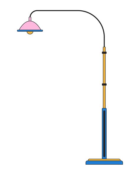 Streetlight Lamp Post Flat Line Color Isolated Vector Object Street Light Pillar Streetlamp