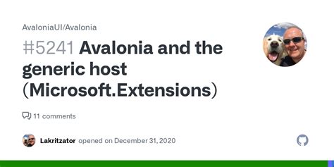 Avalonia And The Generic Host Microsoftextensions · Issue 5241