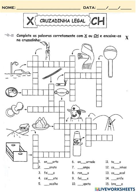 Cruzadinha Ch Ou X Online Exercise For Live Worksheets