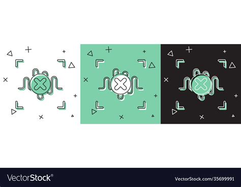 Set Rejection Voice Recognition Icon Isolated Vector Image