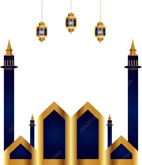 황금 모양의 아름다운 모스크 디자인 매달려 초롱 투명 Png 배경 이슬람교 빛 사원 Png 일러스트 및 벡터 에 대한