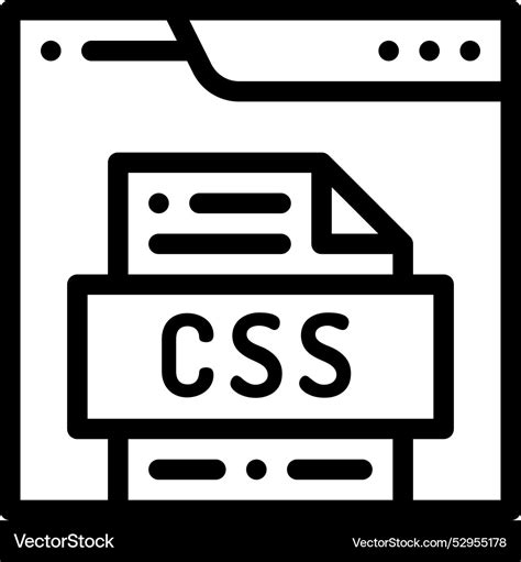 Css Icon Thin Linear Style Design Isolated Vector Image