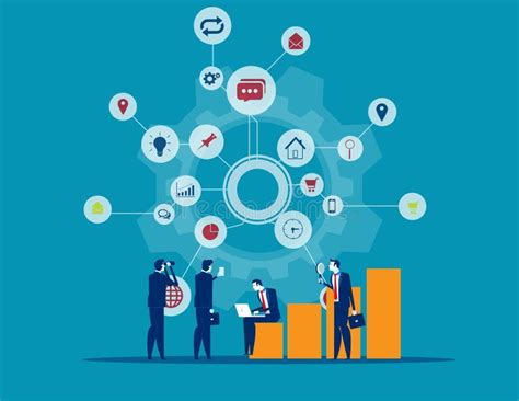 Teamwork And Data Analysis Concept Business Delineation Vector