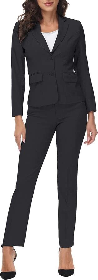 Modful Women Long Sleeve Trouser Suit Business Formal Blazer Office