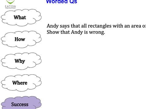 Area Of Rectangles Problem Solving Teaching Resources