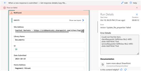 Update File Properties Failed Power Platform Community