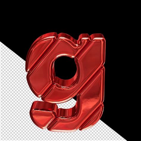 Premium Psd Symbol Made Of Red Blocks Letter G