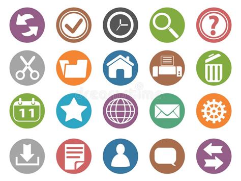 Interface And Toolbar Buttons Icon Set Stock Vector Illustration Of