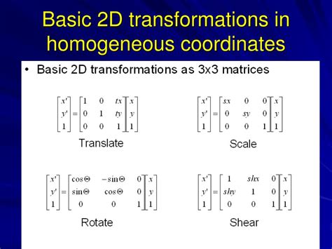Ppt Transformation Of Objects 2d Transformations 3d Transformations