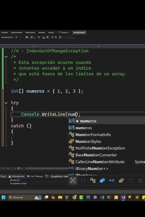 Ejemplo De Indexoutofrangeexception Csharp Microsoft Net Youtube