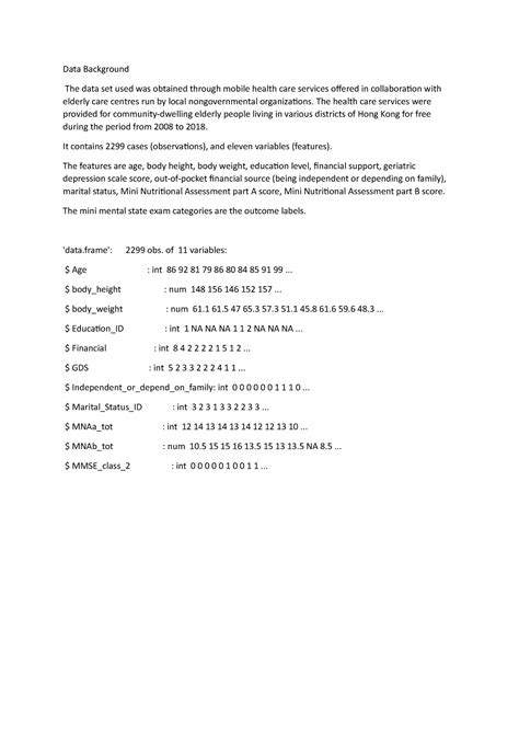 Data Background Data Science Application Data Background The Data