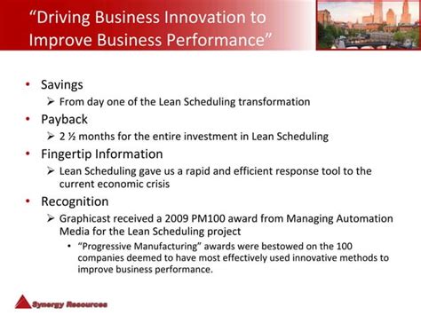 Lean Scheduling And Theory Of Constraints Ppt