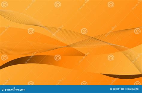 Yellow Orange Lines Wave Curves Smooth Gradient Abstract Background Stock Illustration