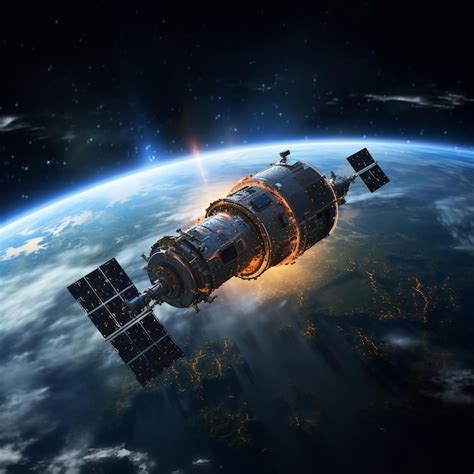 Premium Ai Image Earth And Satellite Ai Generated