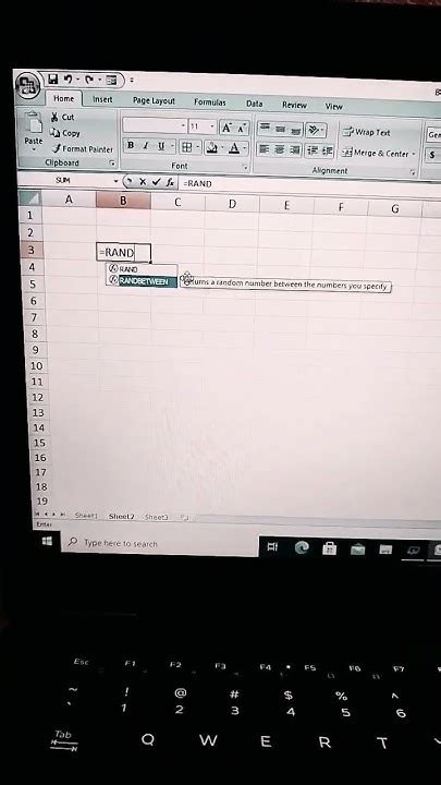 Random Number In Ms Excel Shortcutkeys Random Randbetween Shortcutkeys Shortvideo Youtube