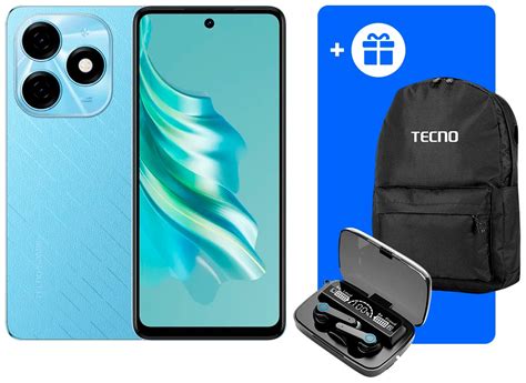 Купить Смартфон Tecno Spark 20 8 ГБ 128 ГБ голубой подарок в Алматы Магазин на Kaspi Kz