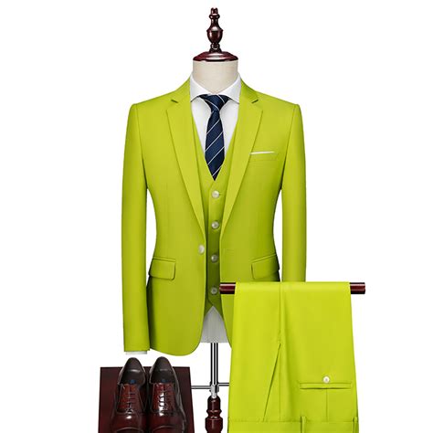 Casual 3 Piece Mens Suit Notch Lapel Flat Tuxedos Set Sweetearing