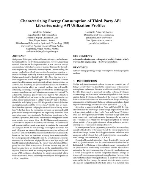 Pdf Characterizing Energy Consumption Of Third Party Api Libraries