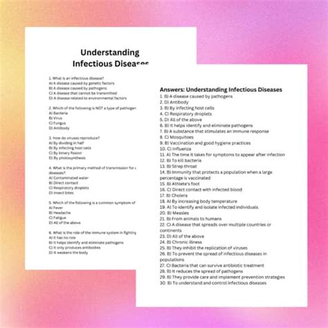 30 Quiz Questions — Understanding Infectious Diseases Digital Resources