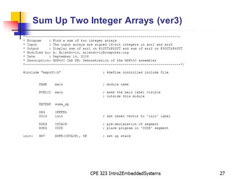 cpe 323 introduction to embedded computer systems msp430 assembly
