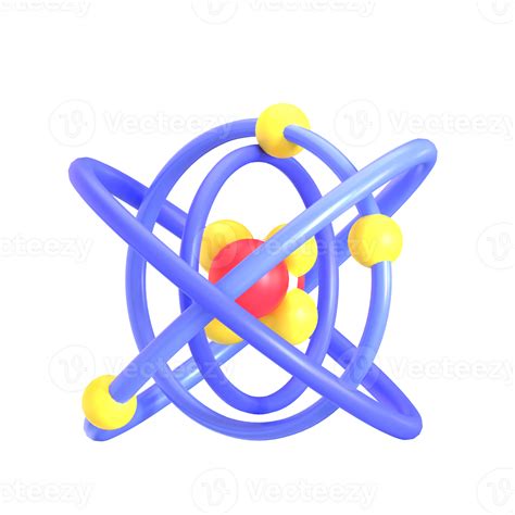 An Atom Model With Blue And Yellow Balls 51341211 Png