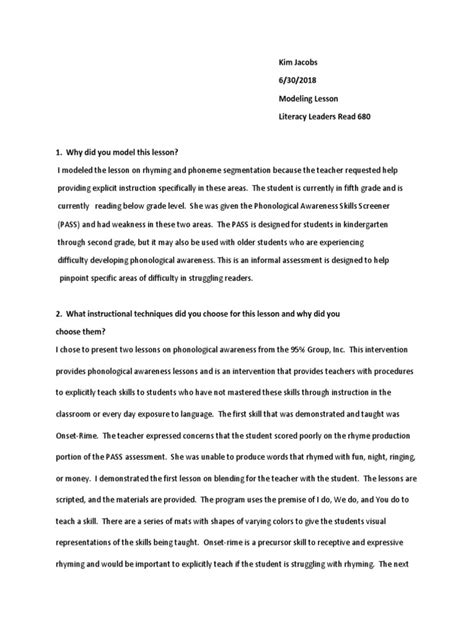 Modeling Lesson Pdf Educational Psychology Teachers