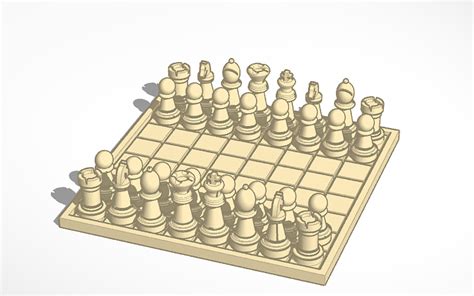 3d Design Tablero Ajedrez Con Piezas Tinkercad