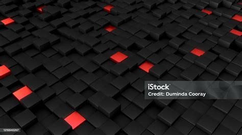 검은 색과 빨간색 큐브 3d 그림의 추상적 인 디자인 검은색에 대한 스톡 사진 및 기타 이미지 검은색 빨강 그라데이션 Istock