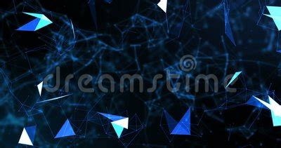 Blue Abstract D Rendering Technology Plexus Dynamic Digital Surface On Black Background