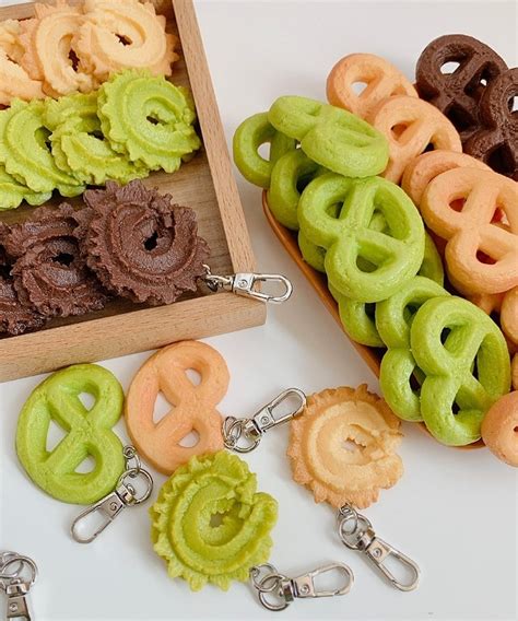 당일출고 리얼한 쿠키 음식모형 열쇠고리 키링 차키링 백참 에이블리
