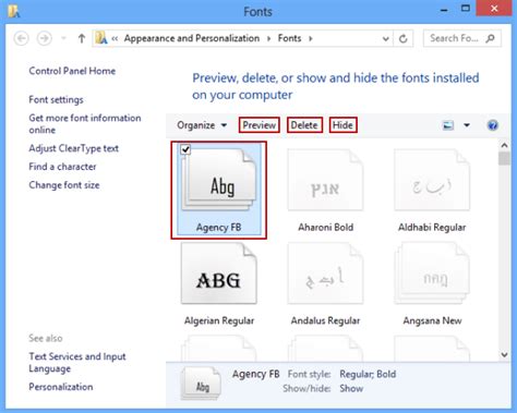 How To Preview Show Hide And Delete Fonts On Windows 881