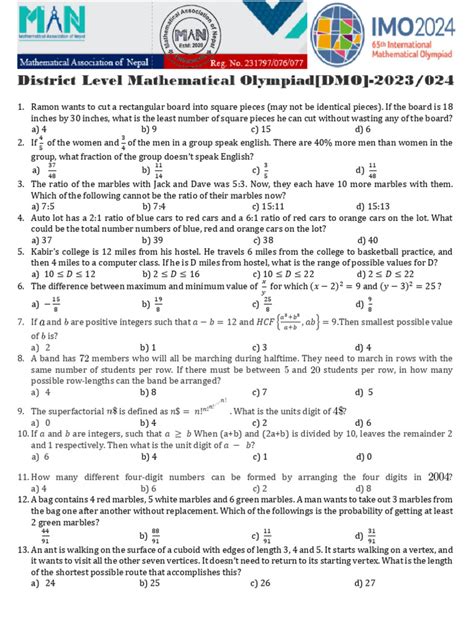 Dmo Sample Set Ix Pdf Theoretical Computer Science Mathematical Relations