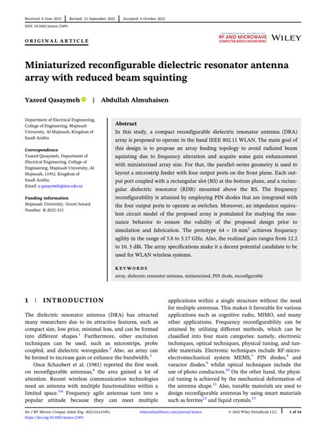 Miniaturized Reconfigurable Dielectric Resonator Antenna Array With Reduced Beam Squinting