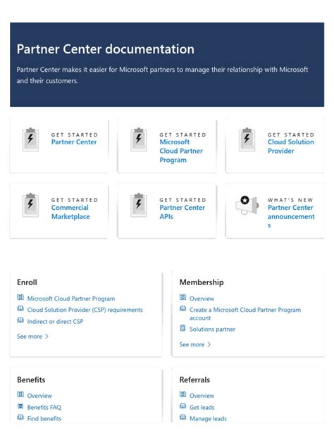Partner Center Documentation Partner Center M Pdf Microsoft Cloud Computing